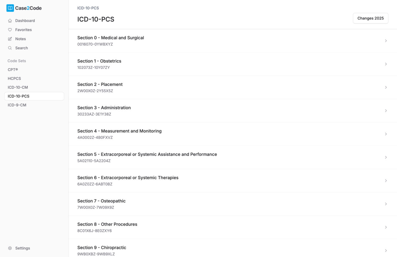 Case2Code | ICD 10 PCS Code Lookup - Coding Ahead LLC