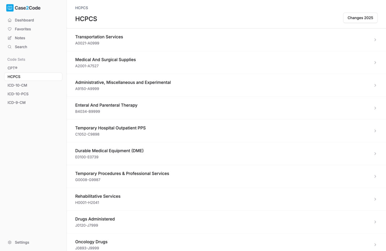Case2Code | HCPCS Code Lookup - Coding Ahead LLC